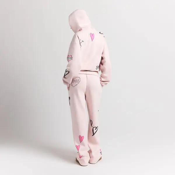 SKIMS Classic Fleece Pullover Hoodie With Graphics - Barely Pink